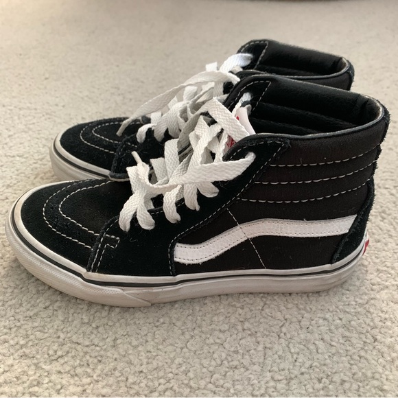 Vans | Shoes | Vans Old Skool Hi Top Black And White Sneakers Boys Size ...